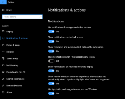 How to customize Notifications and Action Center on Windows 10