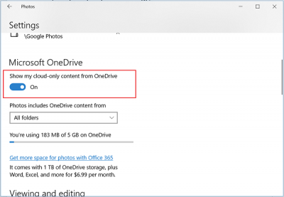 Make Photos App Show or Hide OneDrive Images or Private Pictures