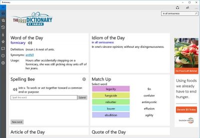 Best free Dictionary and Thesaurus apps for Windows PC