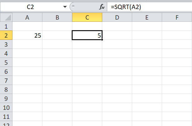 How to find Square Root of a Number in Excel
