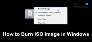 How to Burn ISO images using Windows Disc Image Burner