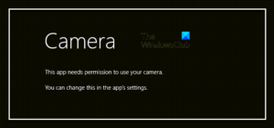 This app needs your permission to use your camera on Windows