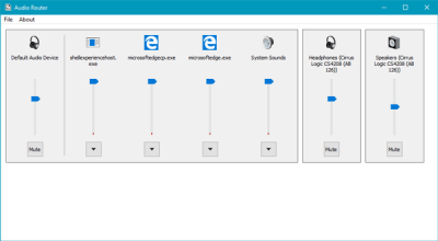 Audio Router routes audio from programs to different audio devices