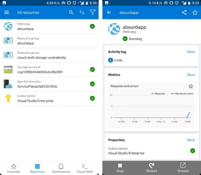 Download Azure Mobile app for Android and iOS