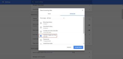 Broken image icon in Google Chrome browser