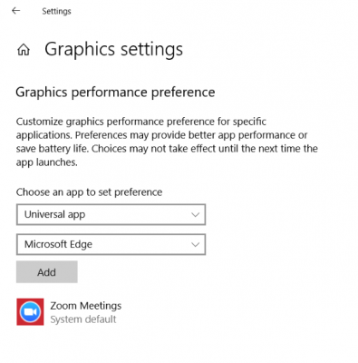How to enable high-performance GPU for Microsoft Edge browser