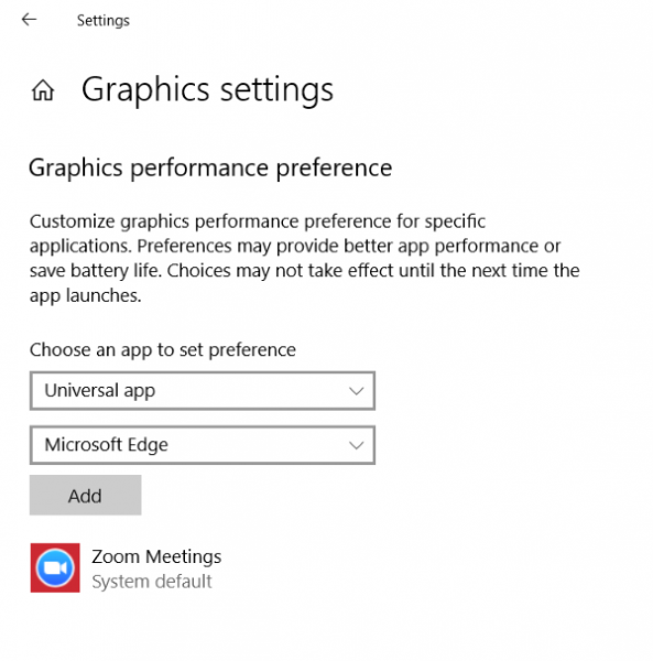 How to enable high-performance GPU for Microsoft Edge browser