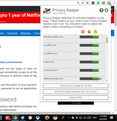 Privacy Badger helps you avoid being Tracked on the Internet