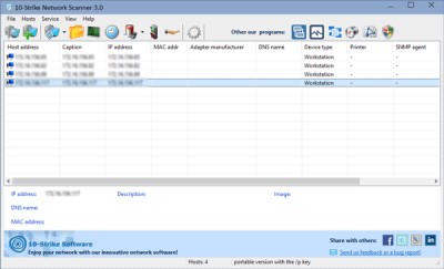 10-Strike Network Scanner lets you scan and monitor network IP