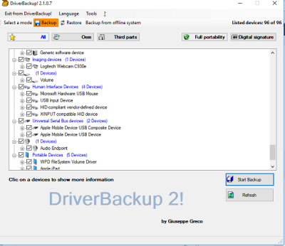 DriverBackup is a portable Driver Backup software for Windows PC