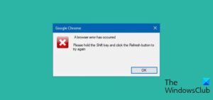 A browser error has occurred message - Google Docs on Chrome