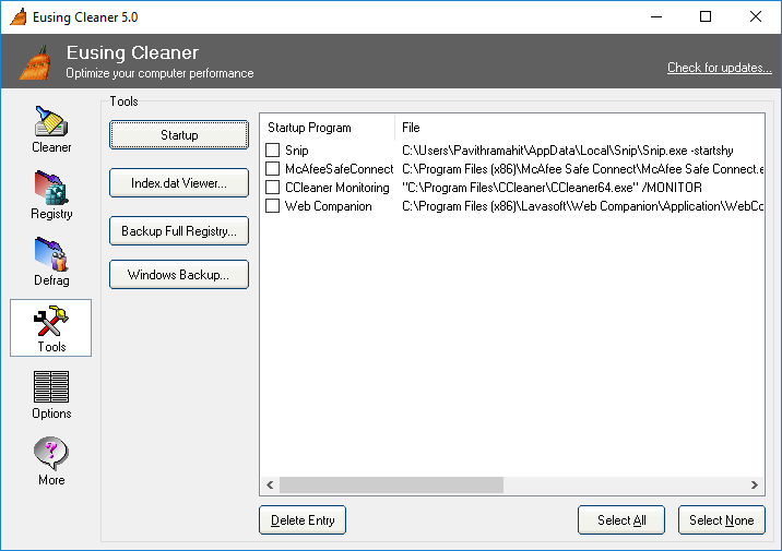 Eusing Cleaner is a free junk remover software for Windows PC