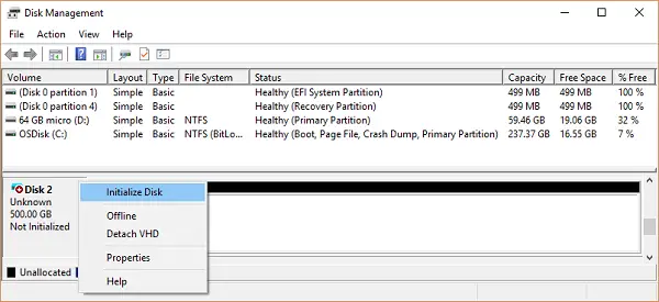 Disk Unknown Not Initialized, Can’t initialize disk in Windows 11 Disk Unknown Not Initialized, Can’t initialize disk in Windows 11