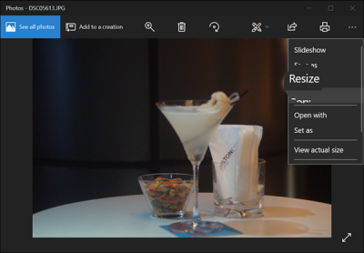 Quickly resize Images using Photos App in Windows 11