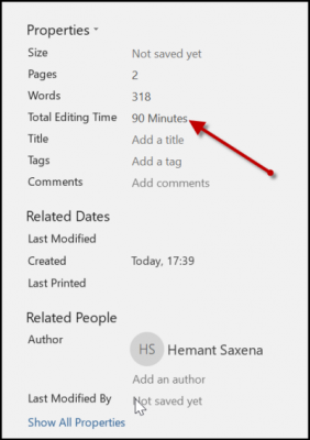 How to Track Total Editing Time spent on Word document