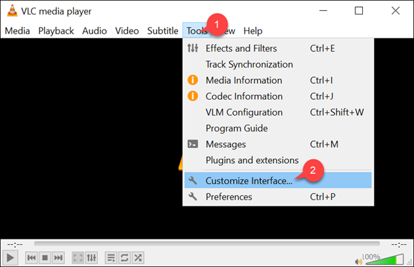 How to customize VLC Media Player interface