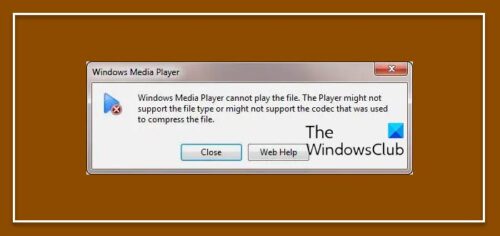 Windows Media Player cannot play the file on Windows 11/0