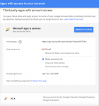 Remove App access from Google, Facebook, Microsoft, Twitter