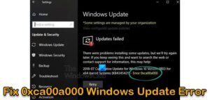 Fix 0xca00a000 Windows Update failed to install error
