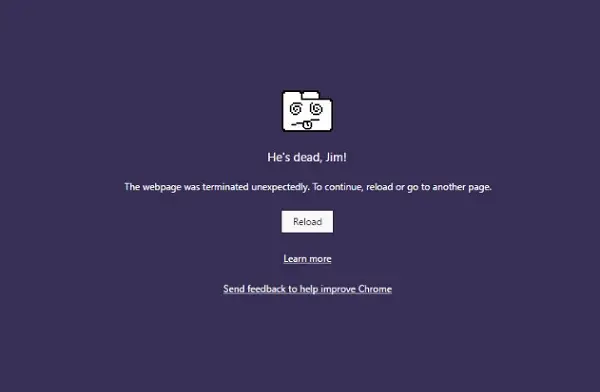 Fix Google Chrome error He’s dead, Jim! Ran out of memory Fix Google Chrome error He’s dead, Jim! Ran out of memory