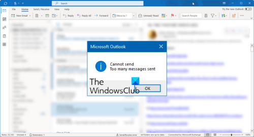Fix Outlook Too many messages sent error