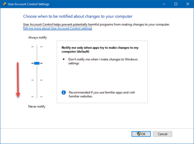 Cannot change User Account Control (UAC) settings in Windows 11