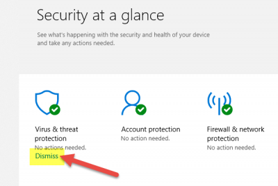 Remove Windows Defender Action Needed or Recommended notification