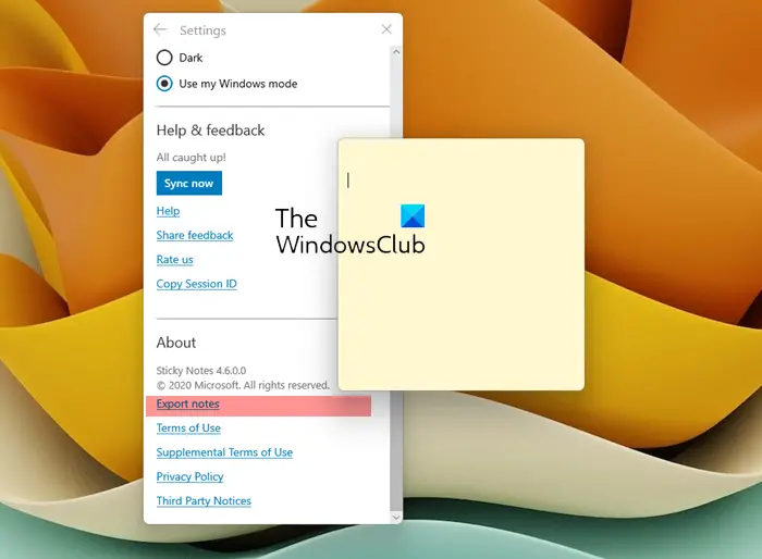 How to export Sticky Notes to Outlook.com in Windows How to export Sticky Notes to Outlook.com in Windows