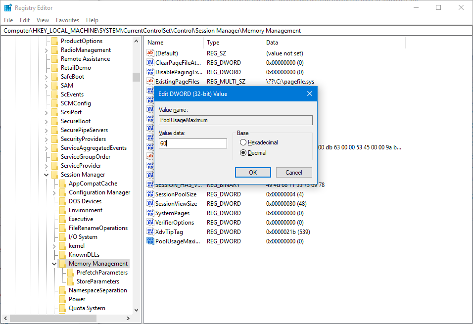 Insufficient system resources exist to complete the requested service