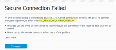 SSL_ERROR_NO_CYPHER_OVERLAP error in Firefox