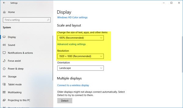 Black border or bar on Side around Screen in Windows device