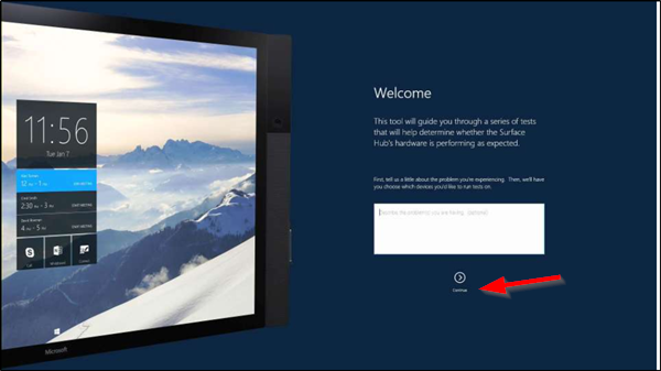 Using Surface Hub Hardware Diagnostic Tool to test device account