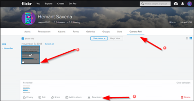 How to download photos from Flickr to computer