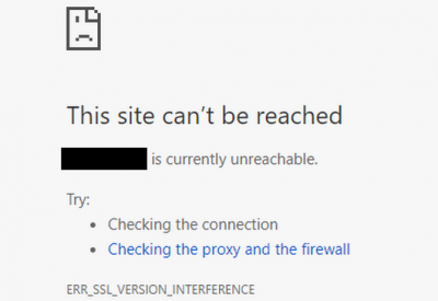ERR_SSL_VERSION_INTERFERENCE error on Chrome