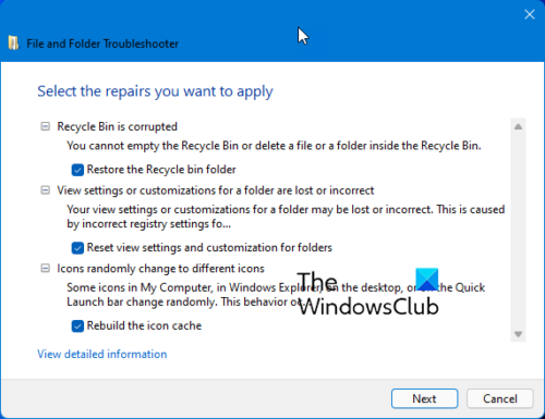 Windows File and Folder Troubleshooter will fix Explorer problems