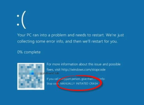 How to manually initiate a Blue Screen Of Death in Windows 11/10