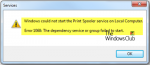 Print Spooler Service Error 1068, Dependency service or group failed
