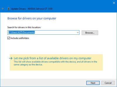 The INF file you selected does not support this method of installation