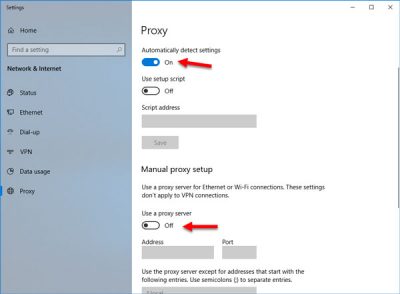 The proxy server is refusing connections error in Firefox or Chrome