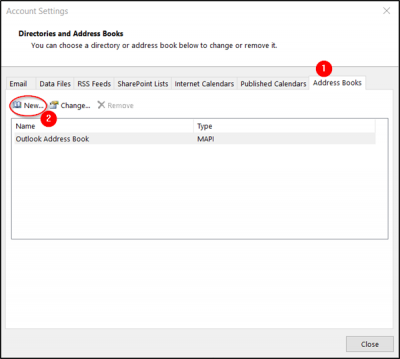 How to restore Contact information in Address Book in Outlook