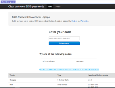Recover or reset a BIOS or UEFI Password for Windows computers
