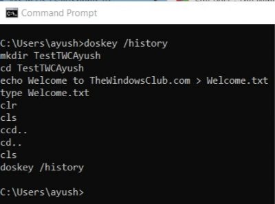 How to view, save and clear Command Prompt command History