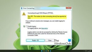 Error 651 The modem or other connecting devices has reported error