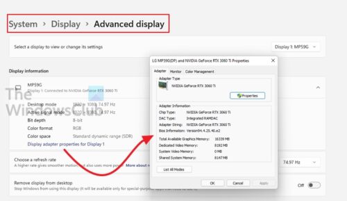 How to increase dedicated Video RAM in Windows 11