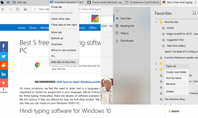 How to save all open Tabs as Bookmarks in Chrome, Edge, Firefox