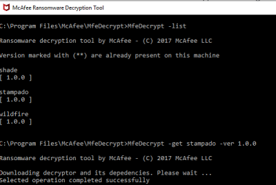 McAfee Ransomware Recover (Mr2) can help in decrypting files