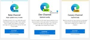Edge or Chrome Stable, Beta, Dev, Canary Release Channels explained