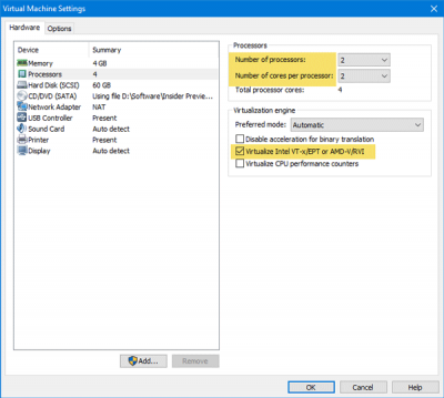 How to enable Windows Sandbox in VMware Workstation