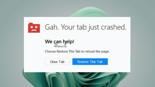 Gah, Your tab just crashed message in Firefox
