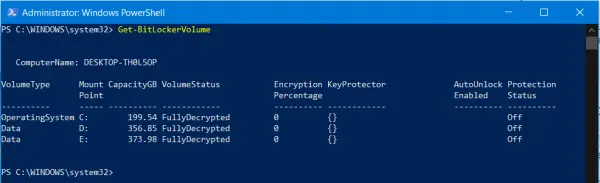 Check BitLocker Drive Encryption Status for Drive using Command Line Check BitLocker Drive Encryption Status for Drive using Command Line
